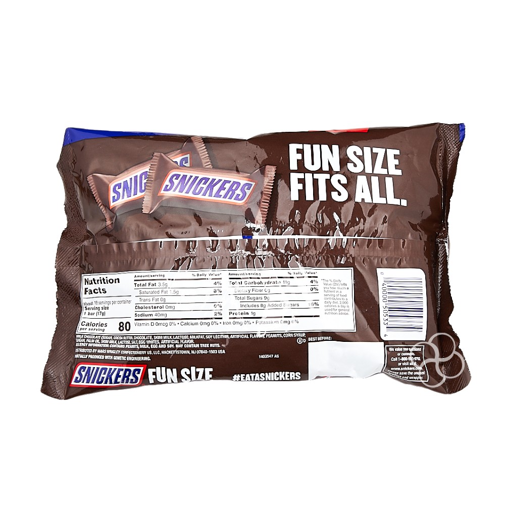 Snickers Fun Size Nutrition Facts