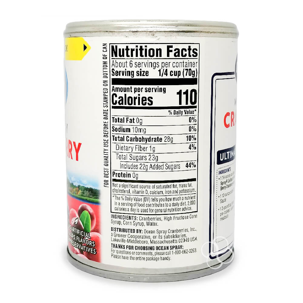 Ocean Spray Cranberry Sauce Label
