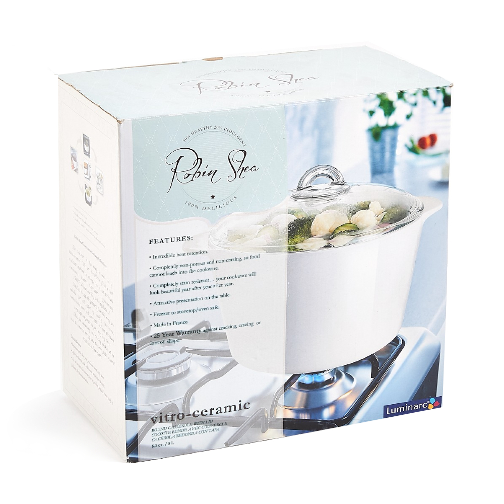 Luminarc Robin Shea Vitro-Ceramic Casserole White 5L